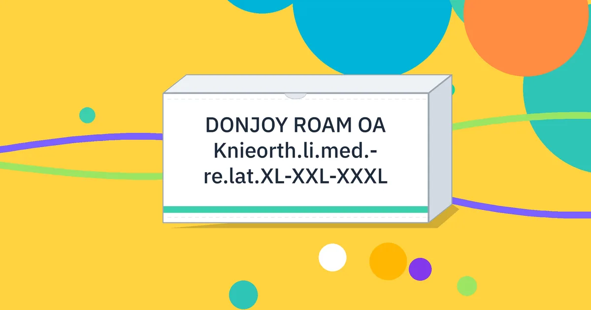 Symbolbild: Packung mit der Aufschrift DONJOY ROAM OA Knieorth.li.med.-re.lat.XL-XXL-XXXL (PZN 19378310) – Verfügbarkeit und Bezug in Apotheken in Frankfurt am Main