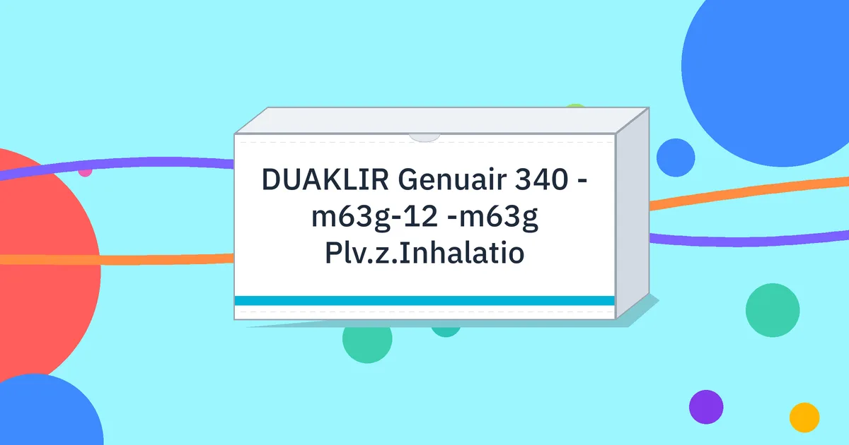 Symbolbild: Packung mit der Aufschrift DUAKLIR Genuair 340 -m63g-12 -m63g Plv.z.Inhalatio (PZN 12559238) – Verfügbarkeit und Bezug in Apotheken in Frankfurt am Main