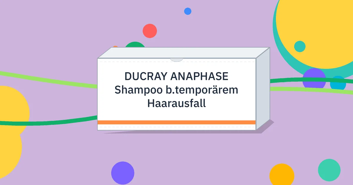 Symbolbild: Packung mit der Aufschrift DUCRAY ANAPHASE Shampoo b.temporärem Haarausfall (PZN 19450697) – Verfügbarkeit und Bezug in Apotheken in Frankfurt am Main