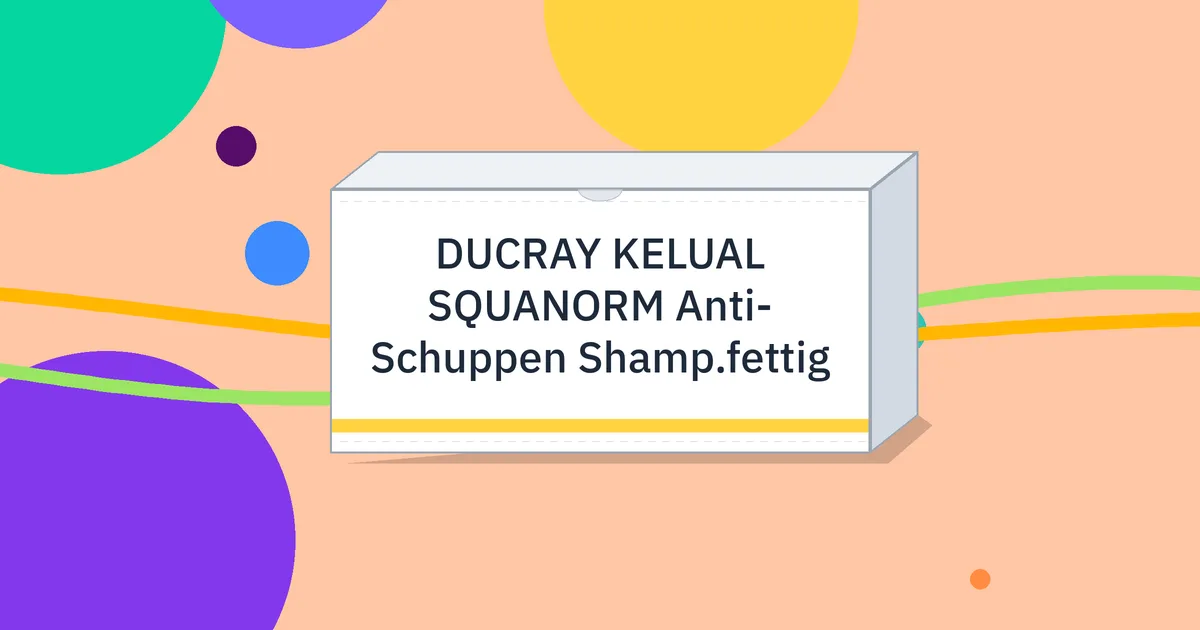 Symbolbild: Packung mit der Aufschrift DUCRAY KELUAL SQUANORM Anti-Schuppen Shamp.fettig (PZN 19179585) – Verfügbarkeit und Bezug in Apotheken in Frankfurt am Main