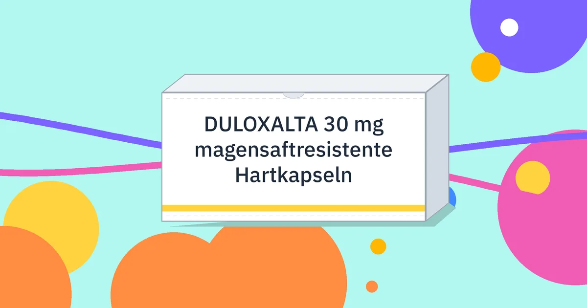 Symbolbild: Packung mit der Aufschrift DULOXALTA 30 mg magensaftresistente Hartkapseln (PZN 18169828) – Verfügbarkeit und Bezug in Apotheken in Frankfurt am Main