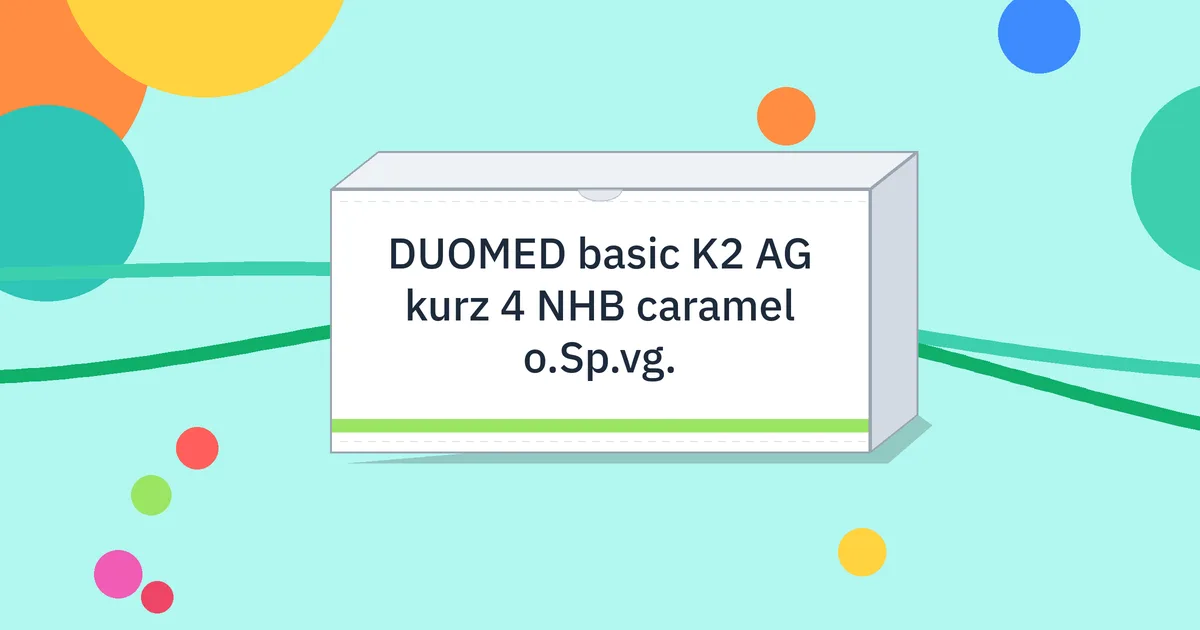 Symbolbild: Packung mit der Aufschrift DUOMED basic K2 AG kurz 4 NHB caramel o.Sp.vg. (PZN 20908026) – Verfügbarkeit und Bezug in Apotheken in Frankfurt am Main