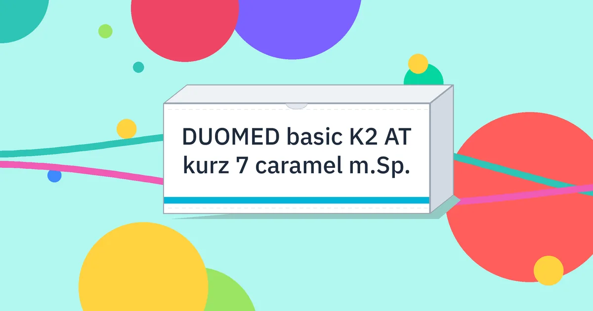 Symbolbild: Packung mit der Aufschrift DUOMED basic K2 AT kurz 7 caramel m.Sp. (PZN 20906406) – Verfügbarkeit und Bezug in Apotheken in Frankfurt am Main