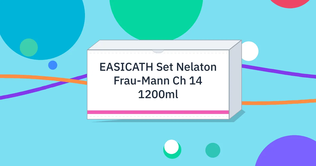 Symbolbild: Packung mit der Aufschrift EASICATH Set Nelaton Frau-Mann Ch 14 1200ml (PZN 01302795) – Verfügbarkeit und Bezug in Apotheken in Frankfurt am Main