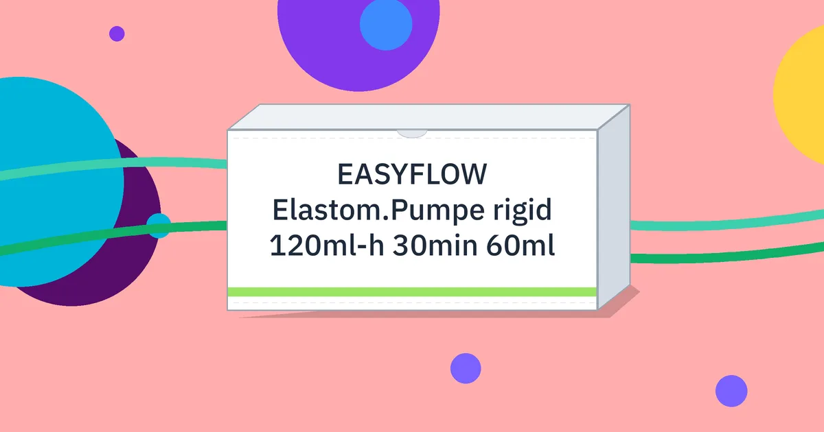 Symbolbild: Packung mit der Aufschrift EASYFLOW Elastom.Pumpe rigid 120ml-h 30min 60ml (PZN 19262808) – Verfügbarkeit und Bezug in Apotheken in Frankfurt am Main