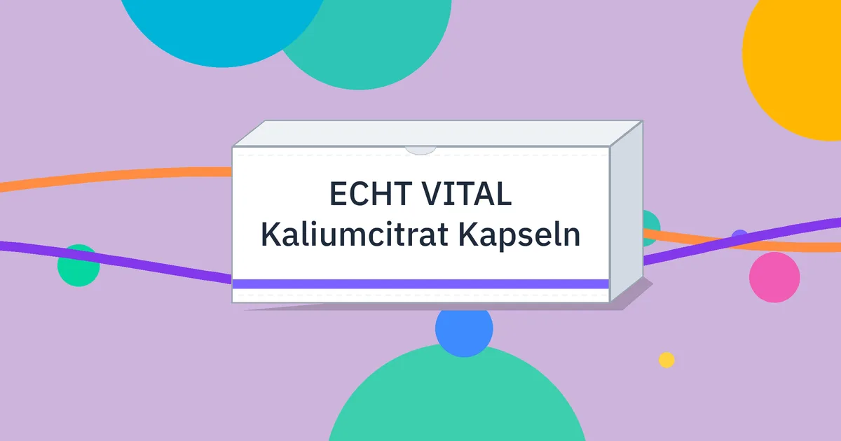 Symbolbild: Packung mit der Aufschrift ECHT VITAL Kaliumcitrat Kapseln (PZN 13421602) – Verfügbarkeit und Bezug in Apotheken in Frankfurt am Main