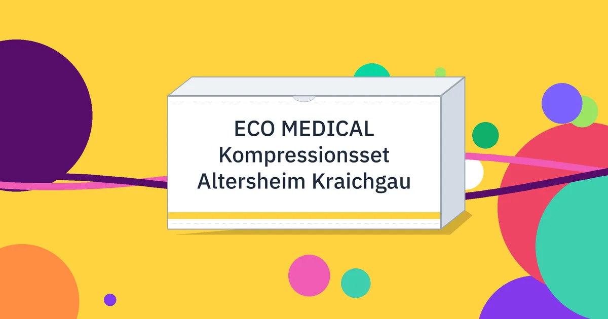 Symbolbild: Packung mit der Aufschrift ECO MEDICAL Kompressionsset Altersheim Kraichgau (PZN 18064012) – Verfügbarkeit und Bezug in Apotheken in Frankfurt am Main