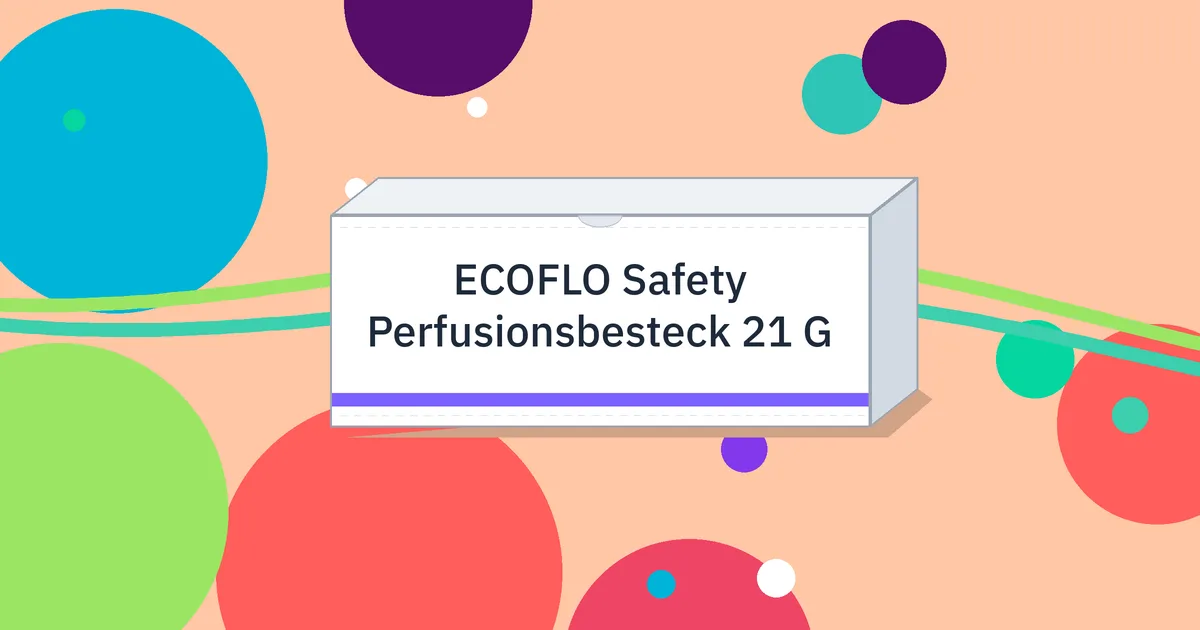 Symbolbild: Packung mit der Aufschrift ECOFLO Safety Perfusionsbesteck 21 G (PZN 19453017) – Verfügbarkeit und Bezug in Apotheken in Frankfurt am Main