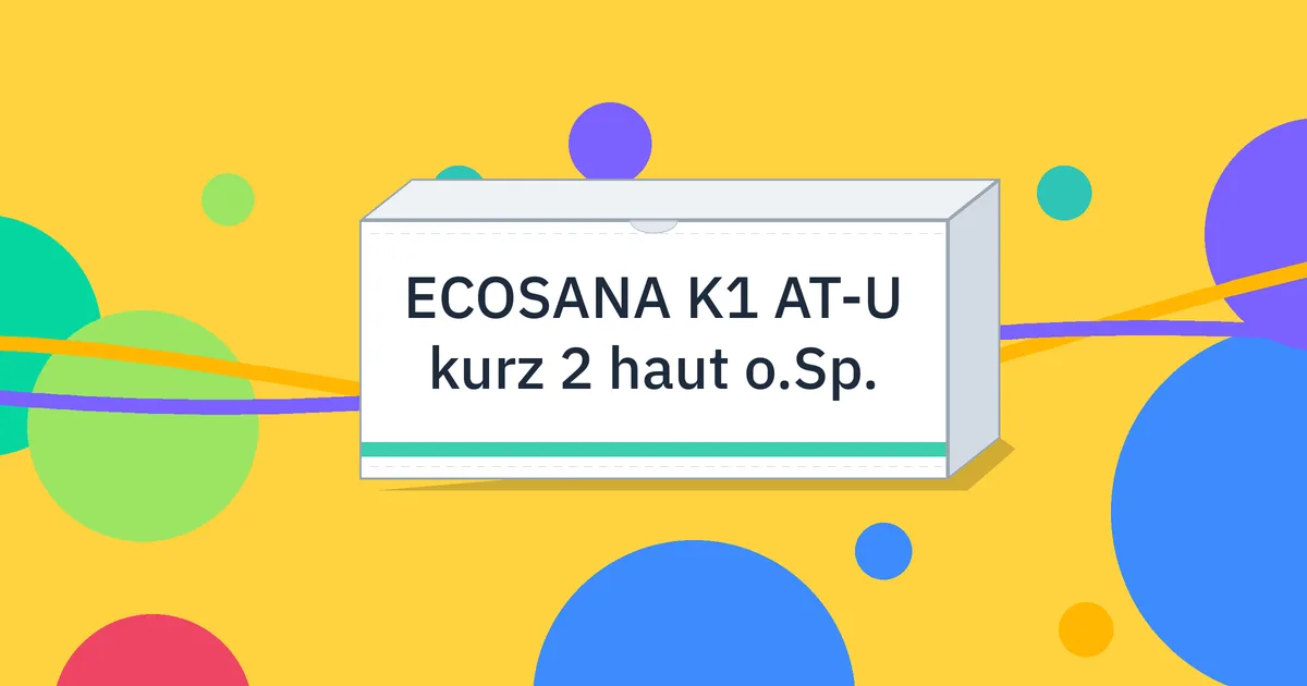 Symbolbild: Packung mit der Aufschrift ECOSANA K1 AT-U kurz 2 haut o.Sp. (PZN 04733461) – Verfügbarkeit und Bezug in Apotheken in Frankfurt am Main
