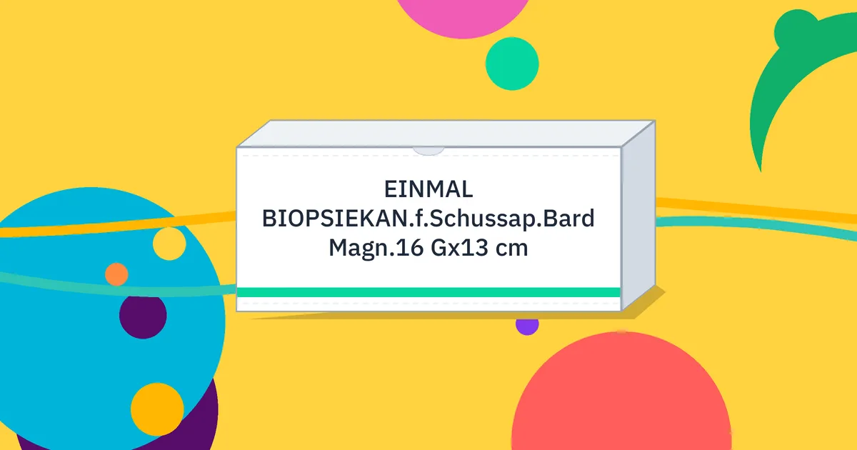 Symbolbild: Packung mit der Aufschrift EINMAL BIOPSIEKAN.f.Schussap.Bard Magn.16 Gx13 cm (PZN 00283713) – Verfügbarkeit und Bezug in Apotheken in Frankfurt am Main