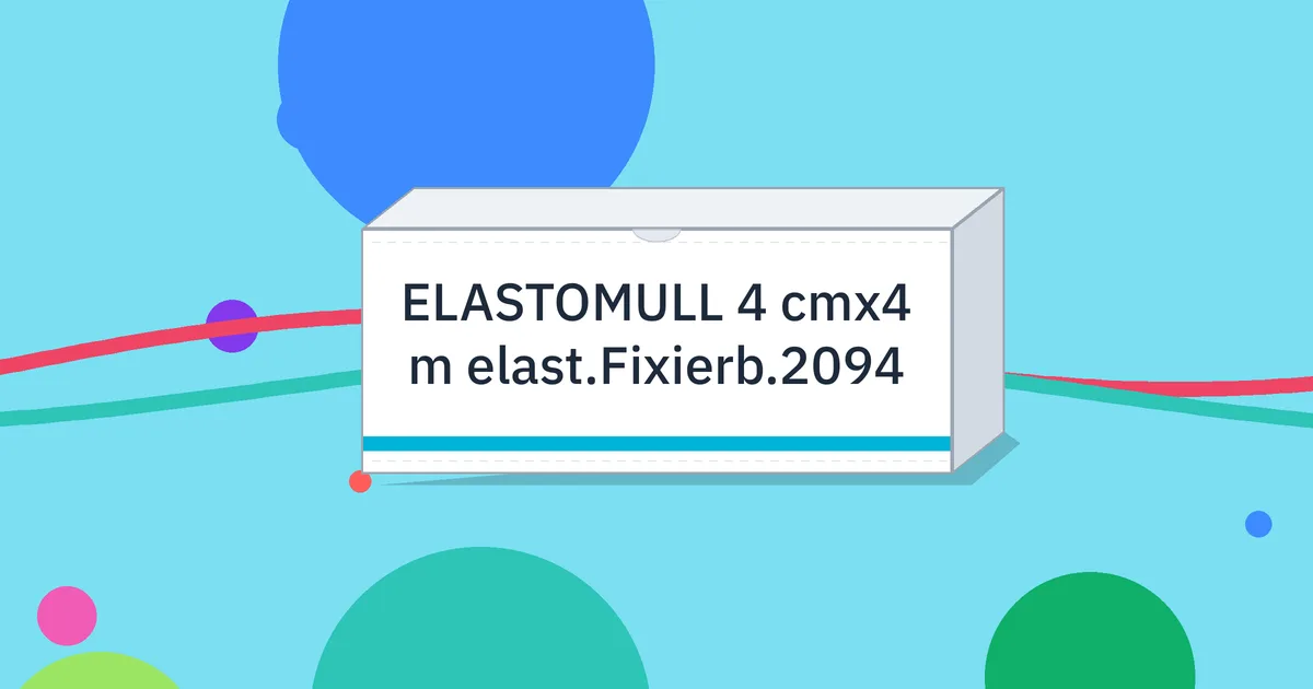 Symbolbild: Packung mit der Aufschrift ELASTOMULL 4 cmx4 m elast.Fixierb.2094 (PZN 12656556) – Verfügbarkeit und Bezug in Apotheken in Frankfurt am Main