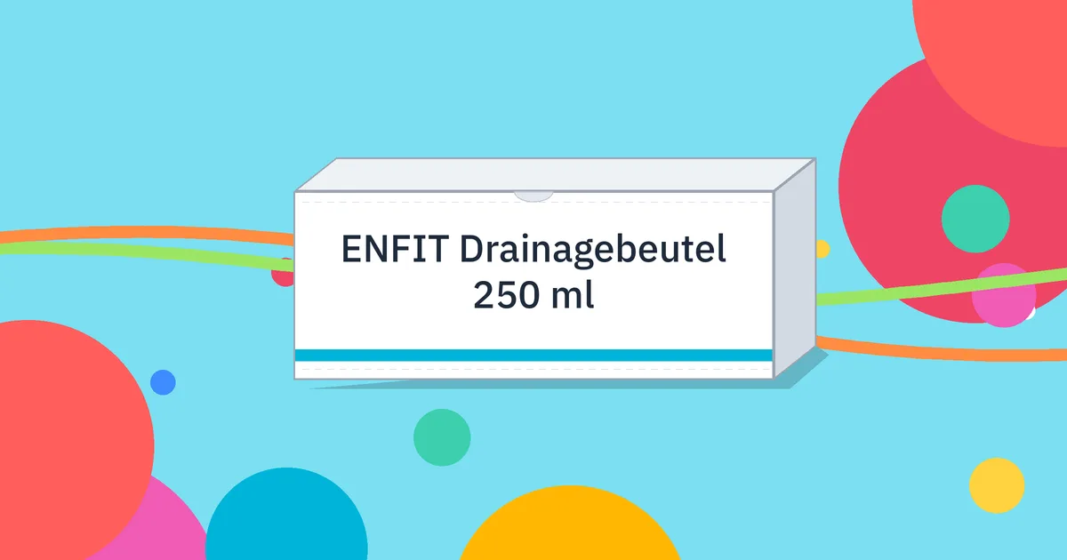 Symbolbild: Packung mit der Aufschrift ENFIT Drainagebeutel 250 ml (PZN 19067952) – Verfügbarkeit und Bezug in Apotheken in Frankfurt am Main
