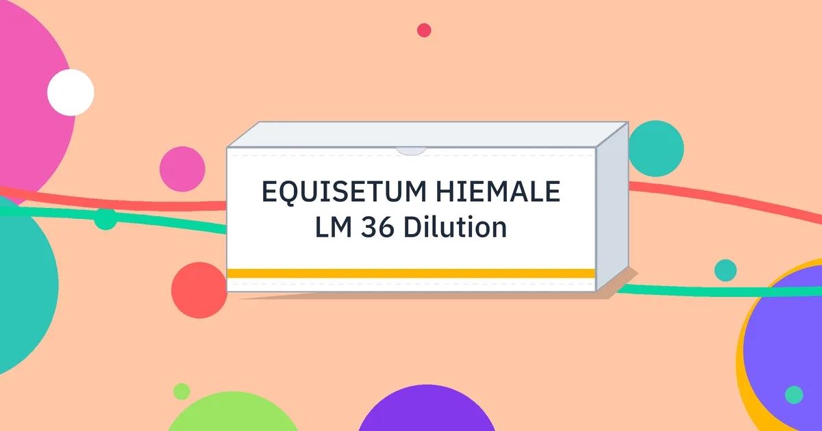 Symbolbild: Packung mit der Aufschrift EQUISETUM HIEMALE LM 36 Dilution (PZN 13473674) – Verfügbarkeit und Bezug in Apotheken in Frankfurt am Main