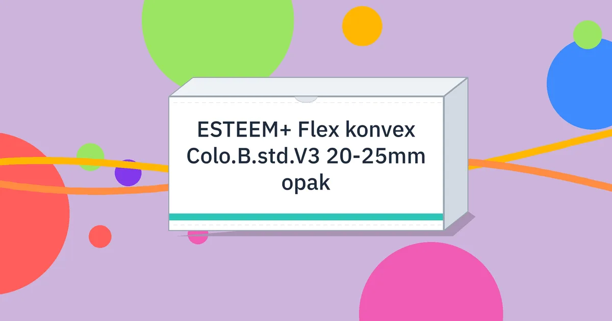 Symbolbild: Packung mit der Aufschrift ESTEEM+ Flex konvex Colo.B.std.V3 20-25mm opak (PZN 11854343) – Verfügbarkeit und Bezug in Apotheken in Frankfurt am Main