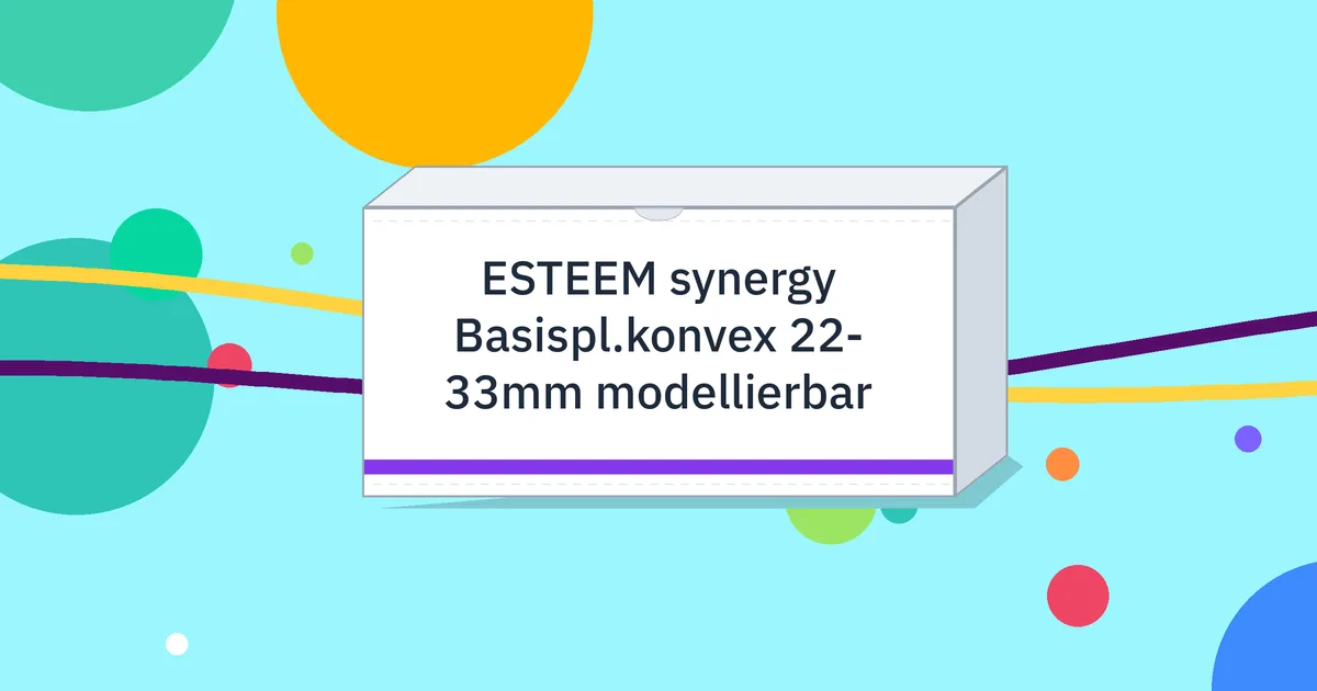 Symbolbild: Packung mit der Aufschrift ESTEEM synergy Basispl.konvex 22-33mm modellierbar (PZN 02463075) – Verfügbarkeit und Bezug in Apotheken in Frankfurt am Main