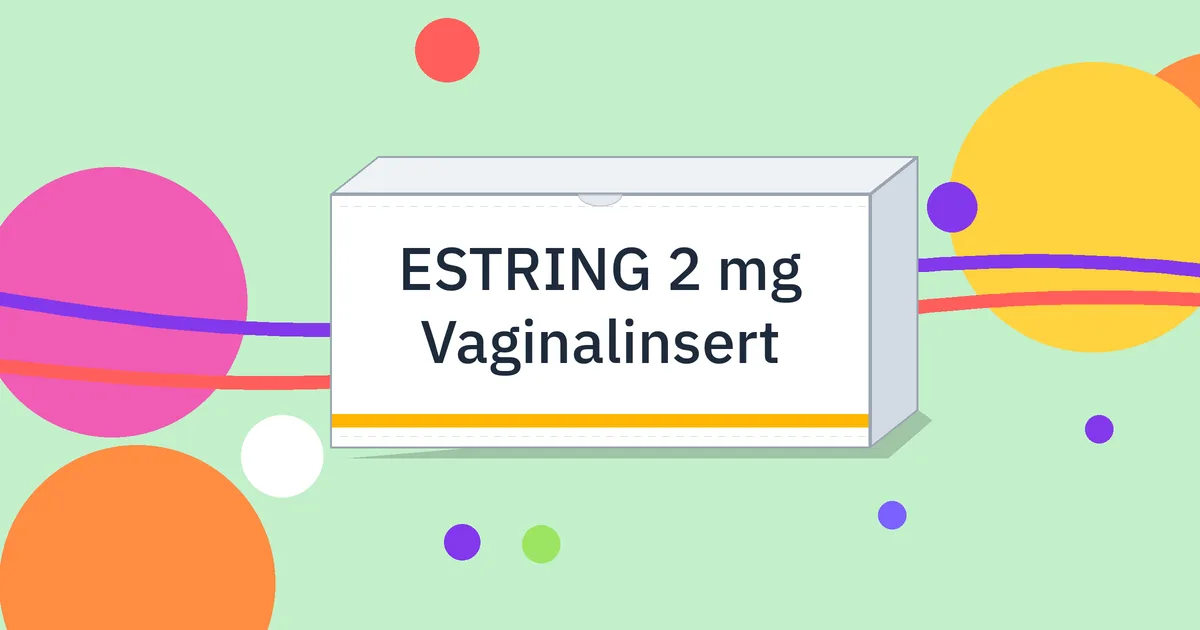 Symbolbild: Packung mit der Aufschrift ESTRING 2 mg Vaginalinsert (PZN 13866066) – Verfügbarkeit und Bezug in Apotheken in Frankfurt am Main