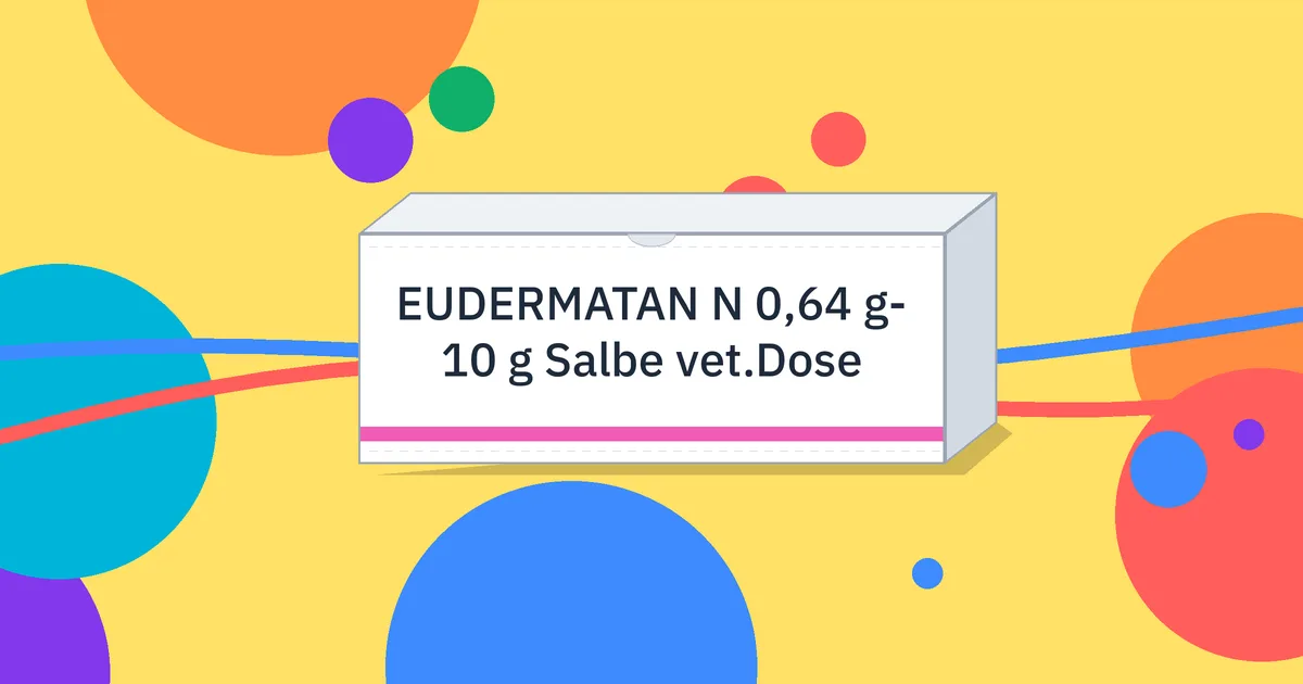 Symbolbild: Packung mit der Aufschrift EUDERMATAN N 0,64 g-10 g Salbe vet.Dose (PZN 07004604) – Verfügbarkeit und Bezug in Apotheken in Frankfurt am Main