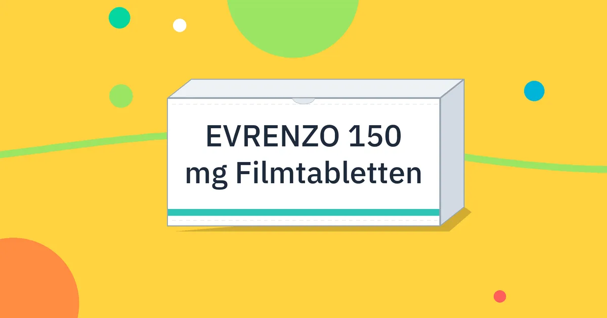 Symbolbild: Packung mit der Aufschrift EVRENZO 150 mg Filmtabletten (PZN 18496177) – Verfügbarkeit und Bezug in Apotheken in Frankfurt am Main
