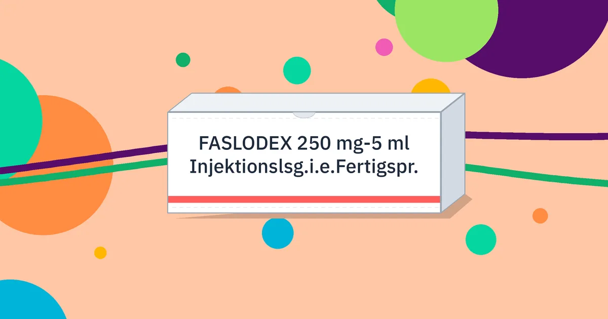 Symbolbild: Packung mit der Aufschrift FASLODEX 250 mg-5 ml Injektionslsg.i.e.Fertigspr. (PZN 12339979) – Verfügbarkeit und Bezug in Apotheken in Frankfurt am Main
