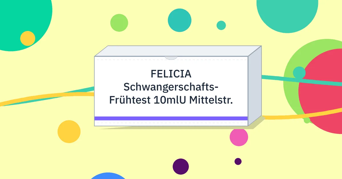 Symbolbild: Packung mit der Aufschrift FELICIA Schwangerschafts-Frühtest 10mlU Mittelstr. (PZN 11083070) – Verfügbarkeit und Bezug in Apotheken in Frankfurt am Main