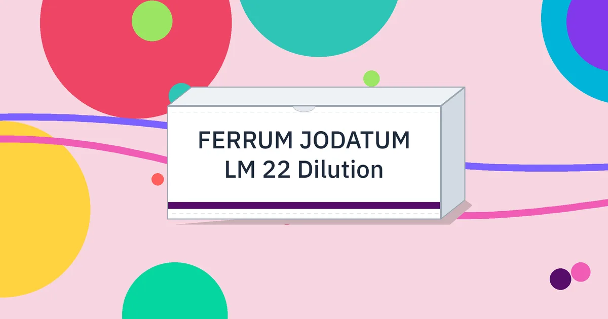 Symbolbild: Packung mit der Aufschrift FERRUM JODATUM LM 22 Dilution (PZN 12849025) – Verfügbarkeit und Bezug in Apotheken in Frankfurt am Main