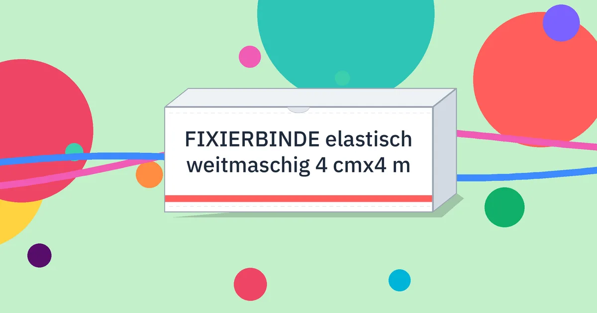 Symbolbild: Packung mit der Aufschrift FIXIERBINDE elastisch weitmaschig 4 cmx4 m (PZN 04793931) – Verfügbarkeit und Bezug in Apotheken in Frankfurt am Main