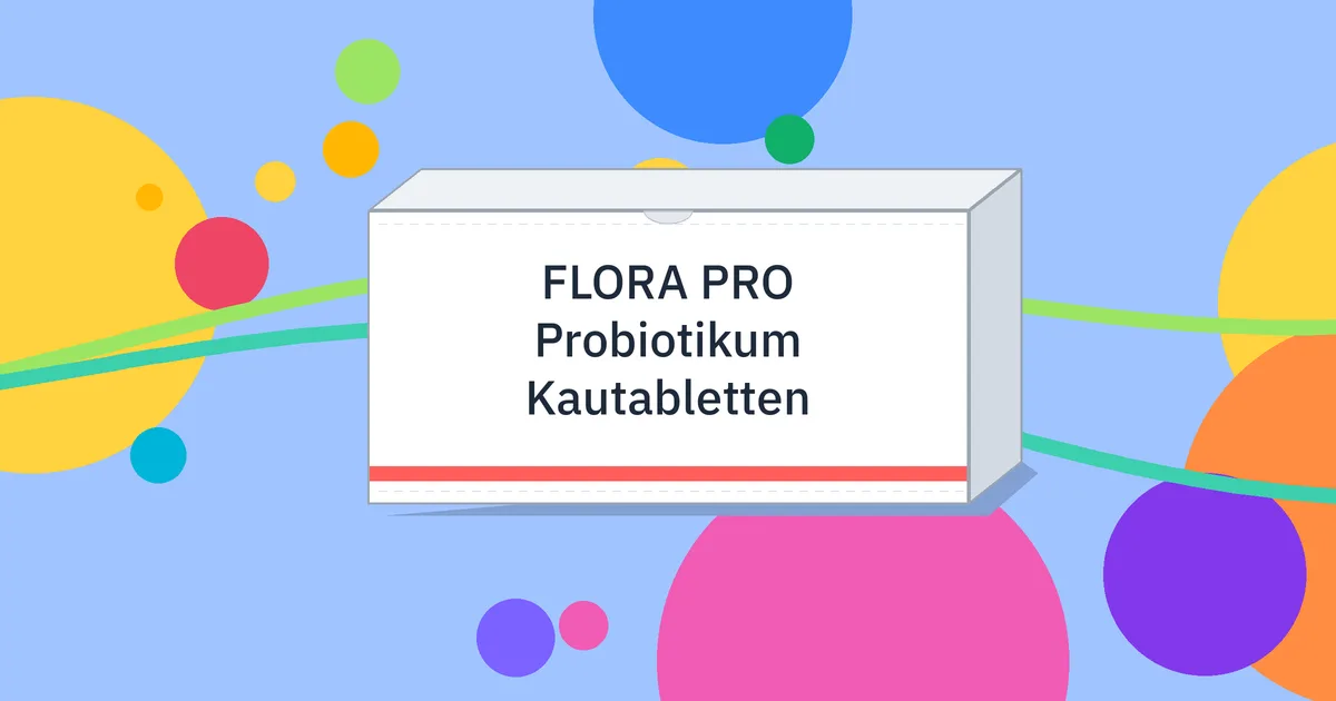 Symbolbild: Packung mit der Aufschrift FLORA PRO Probiotikum Kautabletten (PZN 19708090) – Verfügbarkeit und Bezug in Apotheken in Frankfurt am Main