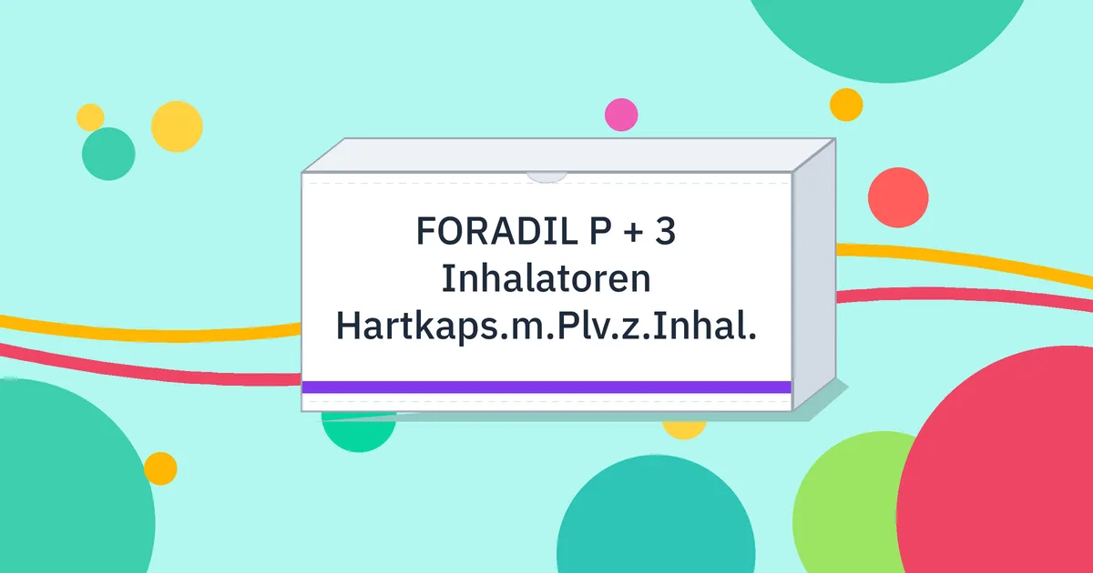 Symbolbild: Packung mit der Aufschrift FORADIL P + 3 Inhalatoren Hartkaps.m.Plv.z.Inhal. (PZN 14338636) – Verfügbarkeit und Bezug in Apotheken in Frankfurt am Main