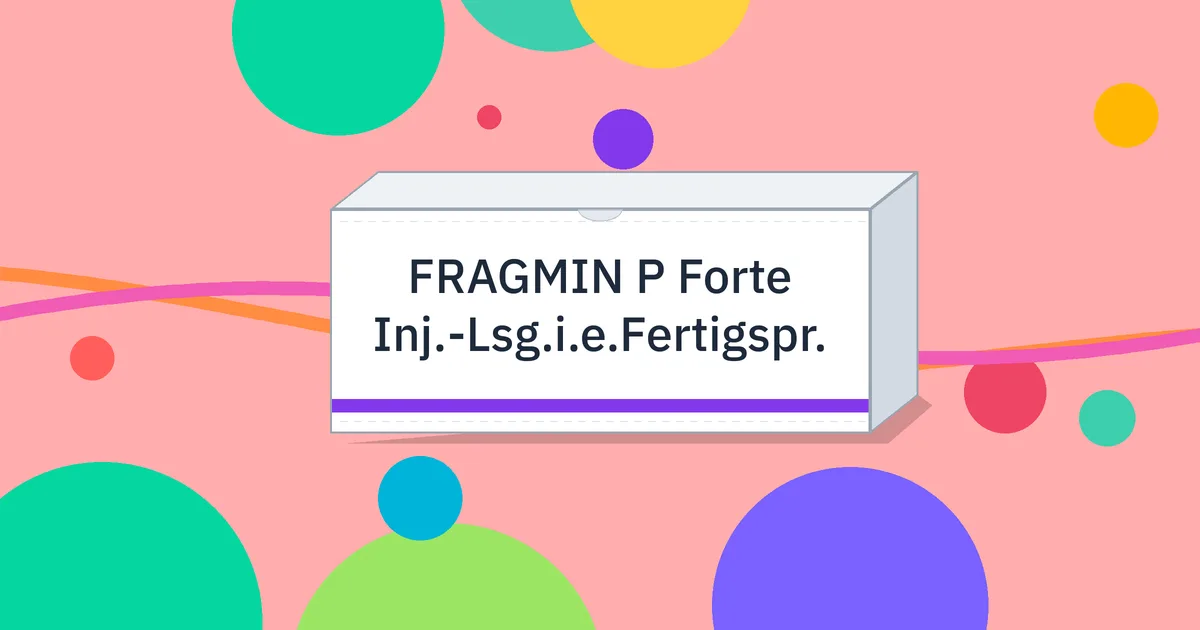 Symbolbild: Packung mit der Aufschrift FRAGMIN P Forte Inj.-Lsg.i.e.Fertigspr. (PZN 01546221) – Verfügbarkeit und Bezug in Apotheken in Frankfurt am Main