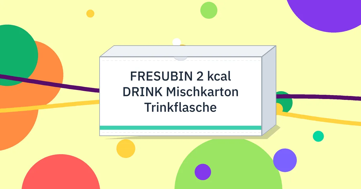Symbolbild: Packung mit der Aufschrift FRESUBIN 2 kcal DRINK Mischkarton Trinkflasche (PZN 09619913) – Verfügbarkeit und Bezug in Apotheken in Frankfurt am Main