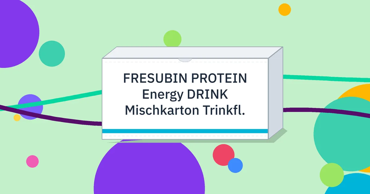 Symbolbild: Packung mit der Aufschrift FRESUBIN PROTEIN Energy DRINK Mischkarton Trinkfl. (PZN 04720725) – Verfügbarkeit und Bezug in Apotheken in Frankfurt am Main