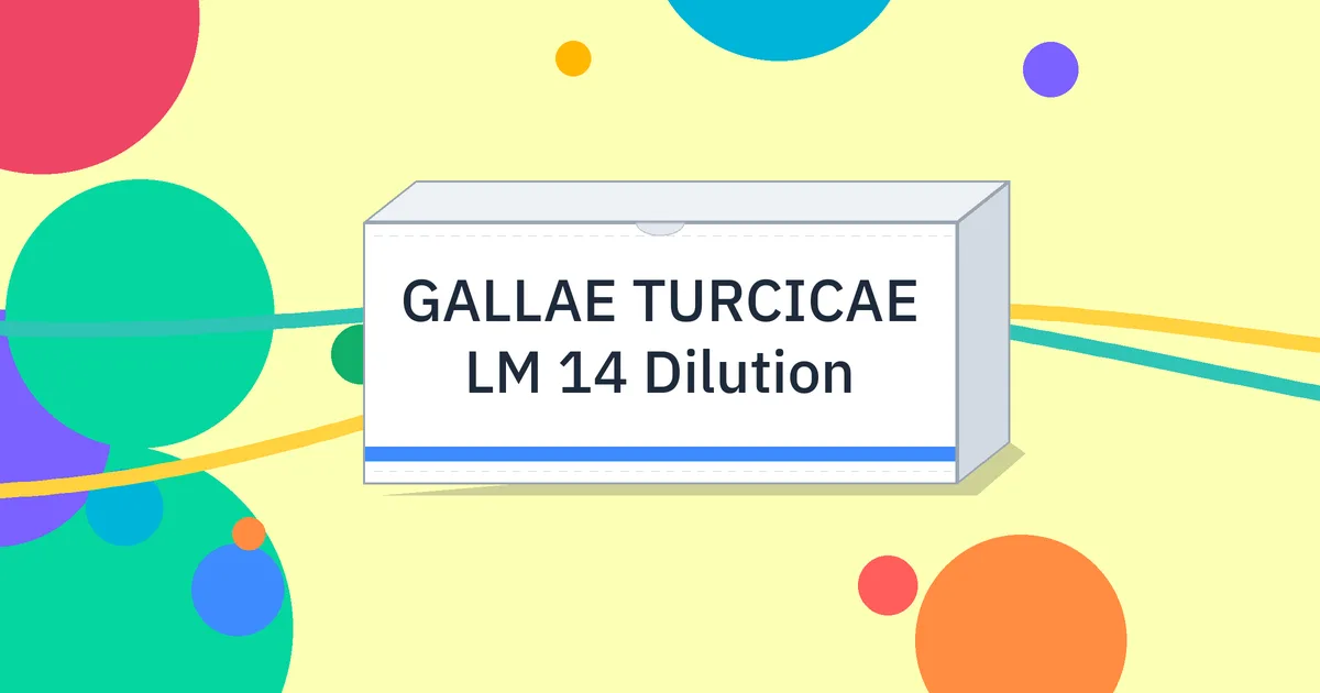 Symbolbild: Packung mit der Aufschrift GALLAE TURCICAE LM 14 Dilution (PZN 13498065) – Verfügbarkeit und Bezug in Apotheken in Frankfurt am Main
