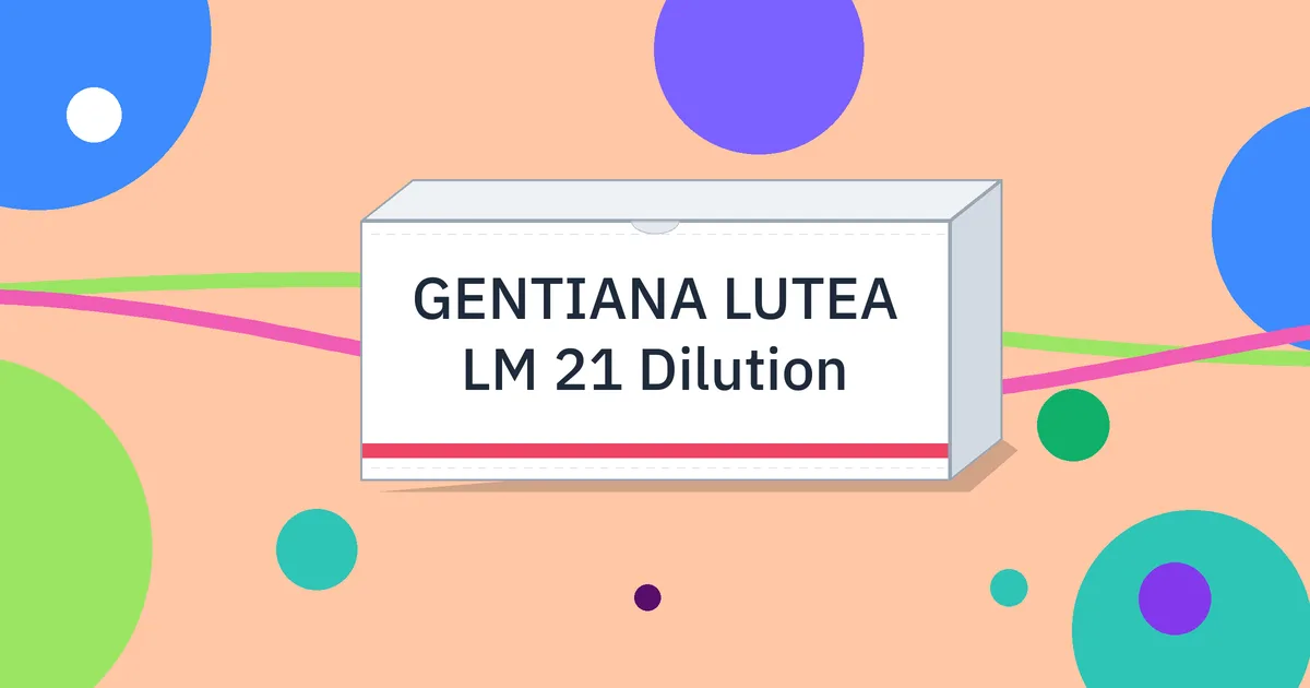 Symbolbild: Packung mit der Aufschrift GENTIANA LUTEA LM 21 Dilution (PZN 12876312) – Verfügbarkeit und Bezug in Apotheken in Frankfurt am Main