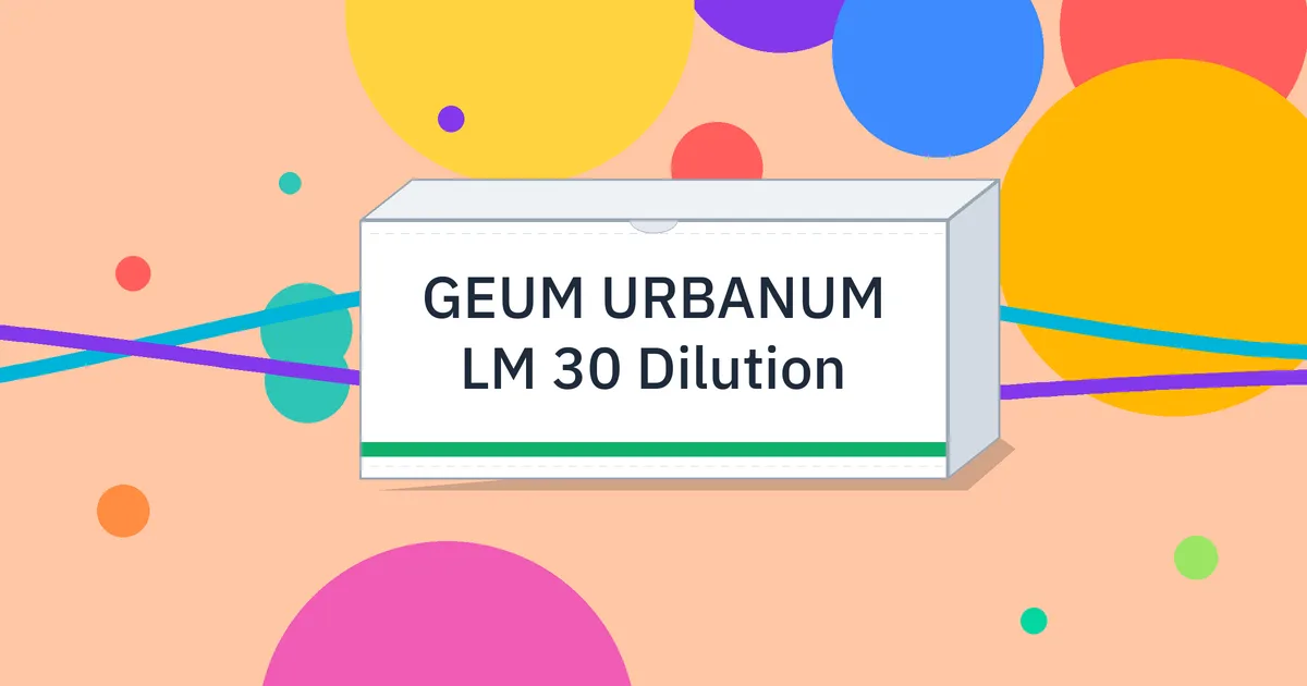 Symbolbild: Packung mit der Aufschrift GEUM URBANUM LM 30 Dilution (PZN 13543972) – Verfügbarkeit und Bezug in Apotheken in Frankfurt am Main