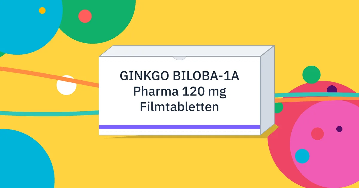Symbolbild: Packung mit der Aufschrift GINKGO BILOBA-1A Pharma 120 mg Filmtabletten (PZN 17534792) – Verfügbarkeit und Bezug in Apotheken in Frankfurt am Main