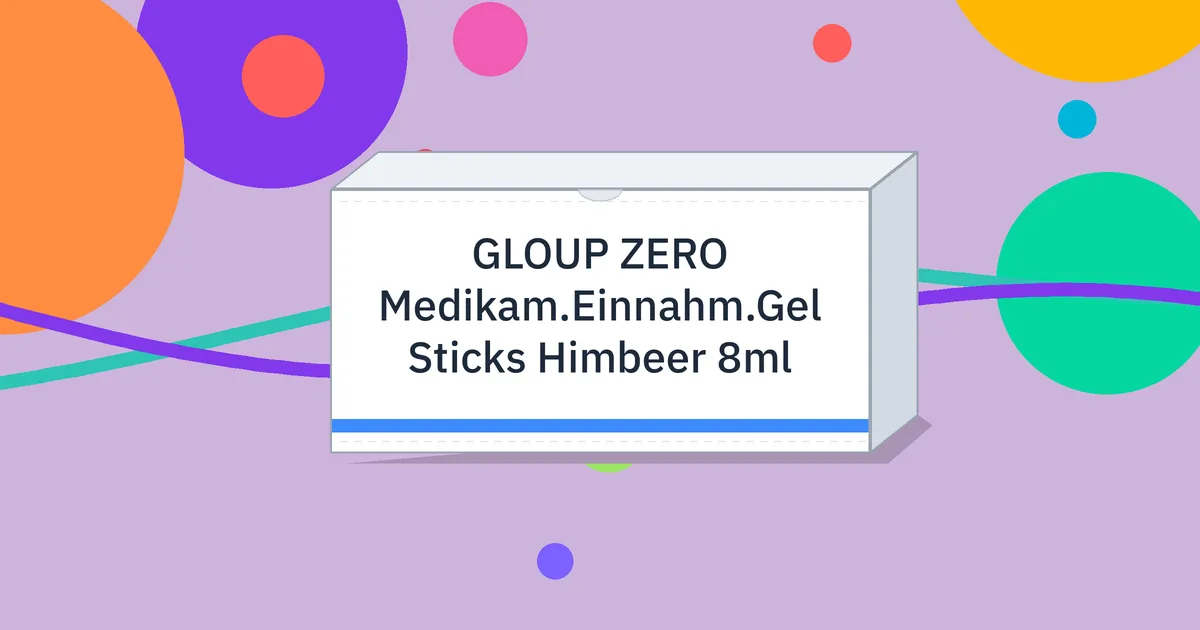 Symbolbild: Packung mit der Aufschrift GLOUP ZERO Medikam.Einnahm.Gel Sticks Himbeer 8ml (PZN 16161685) – Verfügbarkeit und Bezug in Apotheken in Frankfurt am Main