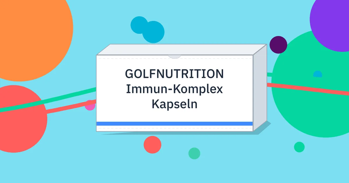 Symbolbild: Packung mit der Aufschrift GOLFNUTRITION Immun-Komplex Kapseln (PZN 17175152) – Verfügbarkeit und Bezug in Apotheken in Frankfurt am Main