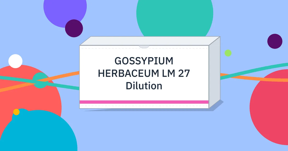 Symbolbild: Packung mit der Aufschrift GOSSYPIUM HERBACEUM LM 27 Dilution (PZN 13545770) – Verfügbarkeit und Bezug in Apotheken in Frankfurt am Main