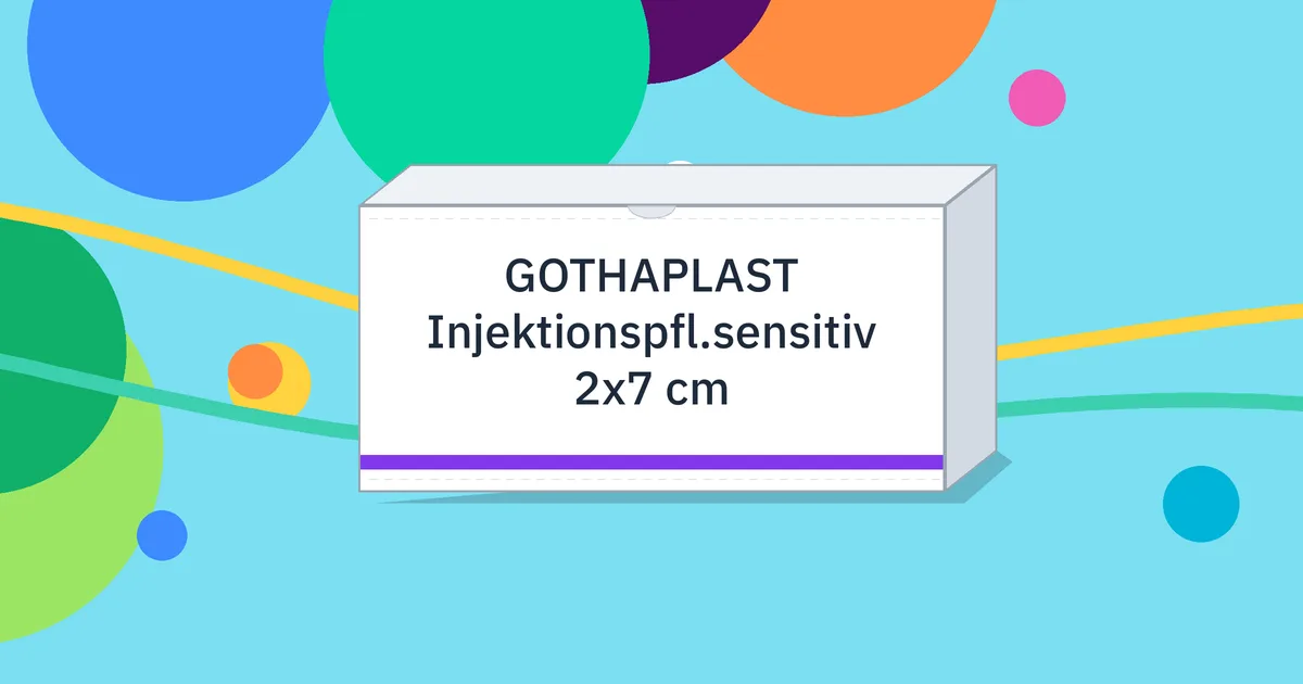 Symbolbild: Packung mit der Aufschrift GOTHAPLAST Injektionspfl.sensitiv 2x7 cm (PZN 00820950) – Verfügbarkeit und Bezug in Apotheken in Frankfurt am Main