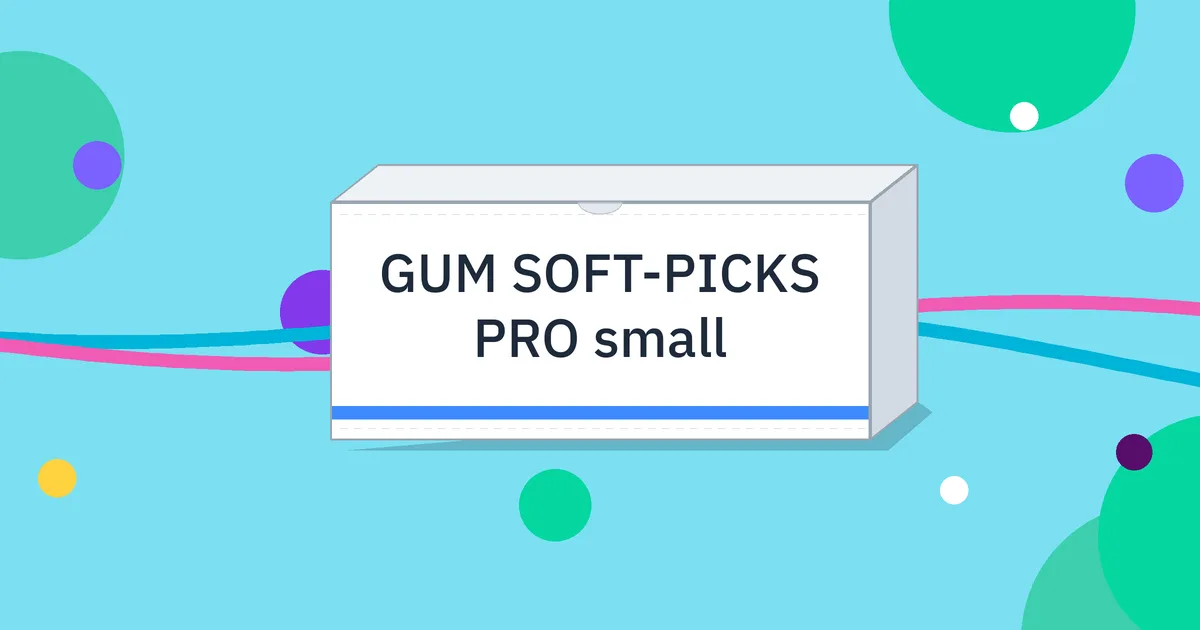 Symbolbild: Packung mit der Aufschrift GUM SOFT-PICKS PRO small (PZN 18468318) – Verfügbarkeit und Bezug in Apotheken in Frankfurt am Main