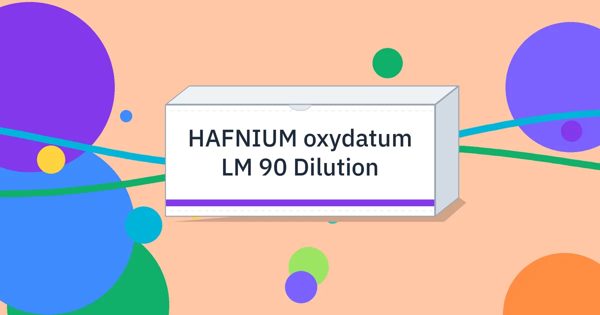 Symbolbild: Packung mit der Aufschrift HAFNIUM oxydatum LM 90 Dilution (PZN 13550038) – Verfügbarkeit und Bezug in Apotheken in Frankfurt am Main