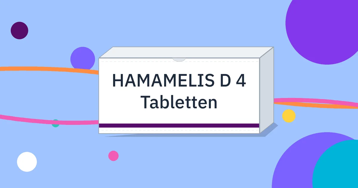 Symbolbild: Packung mit der Aufschrift HAMAMELIS D 4 Tabletten (PZN 02115115) – Verfügbarkeit und Bezug in Apotheken in Frankfurt am Main
