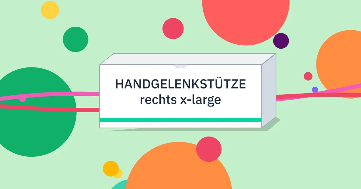 Symbolbild: Packung mit der Aufschrift HANDGELENKSTÜTZE rechts x-large (PZN 00468140) – Verfügbarkeit und Bezug in Apotheken in Frankfurt am Main