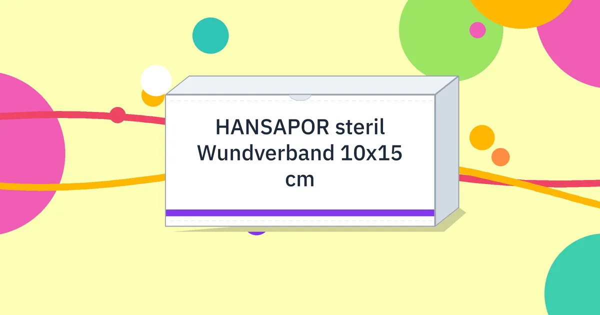 Symbolbild: Packung mit der Aufschrift HANSAPOR steril Wundverband 10x15 cm (PZN 15746739) – Verfügbarkeit und Bezug in Apotheken in Frankfurt am Main
