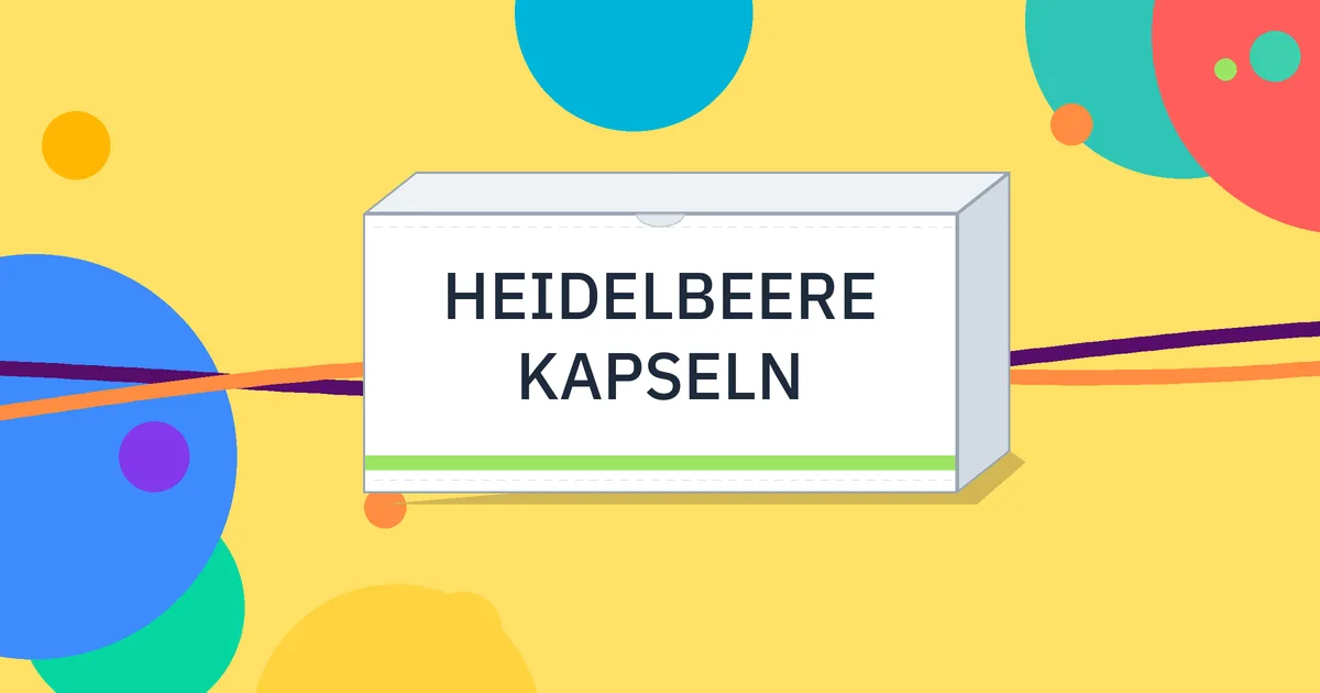 Symbolbild: Packung mit der Aufschrift HEIDELBEERE KAPSELN (PZN 00394370) – Verfügbarkeit und Bezug in Apotheken in Frankfurt am Main