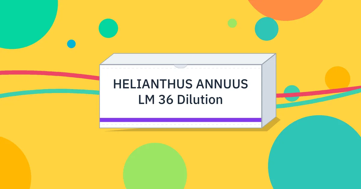 Symbolbild: Packung mit der Aufschrift HELIANTHUS ANNUUS LM 36 Dilution (PZN 12886032) – Verfügbarkeit und Bezug in Apotheken in Frankfurt am Main