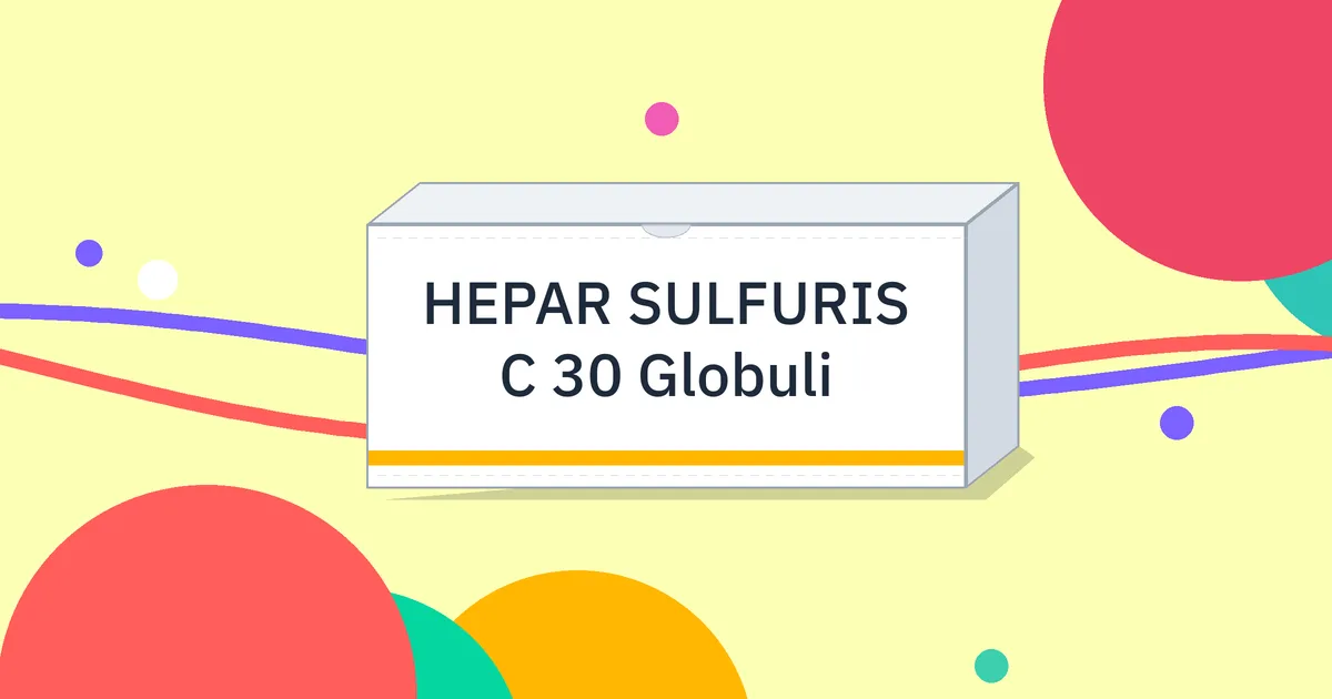 Symbolbild: Packung mit der Aufschrift HEPAR SULFURIS C 30 Globuli (PZN 11223973) – Verfügbarkeit und Bezug in Apotheken in Frankfurt am Main