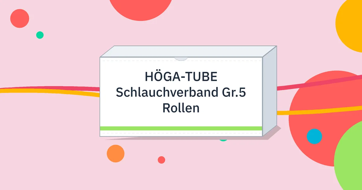 Symbolbild: Packung mit der Aufschrift HÖGA-TUBE Schlauchverband Gr.5 Rollen (PZN 04401977) – Verfügbarkeit und Bezug in Apotheken in Frankfurt am Main