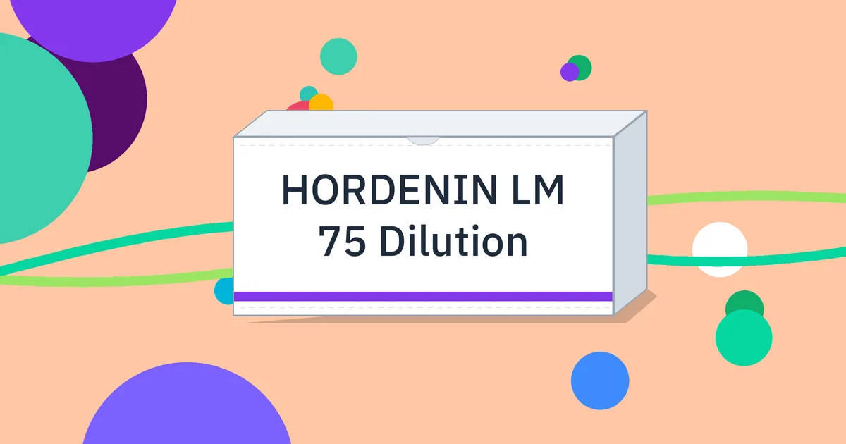 Symbolbild: Packung mit der Aufschrift HORDENIN LM 75 Dilution (PZN 13555656) – Verfügbarkeit und Bezug in Apotheken in Frankfurt am Main
