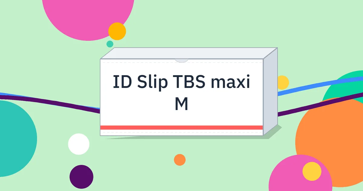 Symbolbild: Packung mit der Aufschrift ID Slip TBS maxi M (PZN 16626598) – Verfügbarkeit und Bezug in Apotheken in Frankfurt am Main